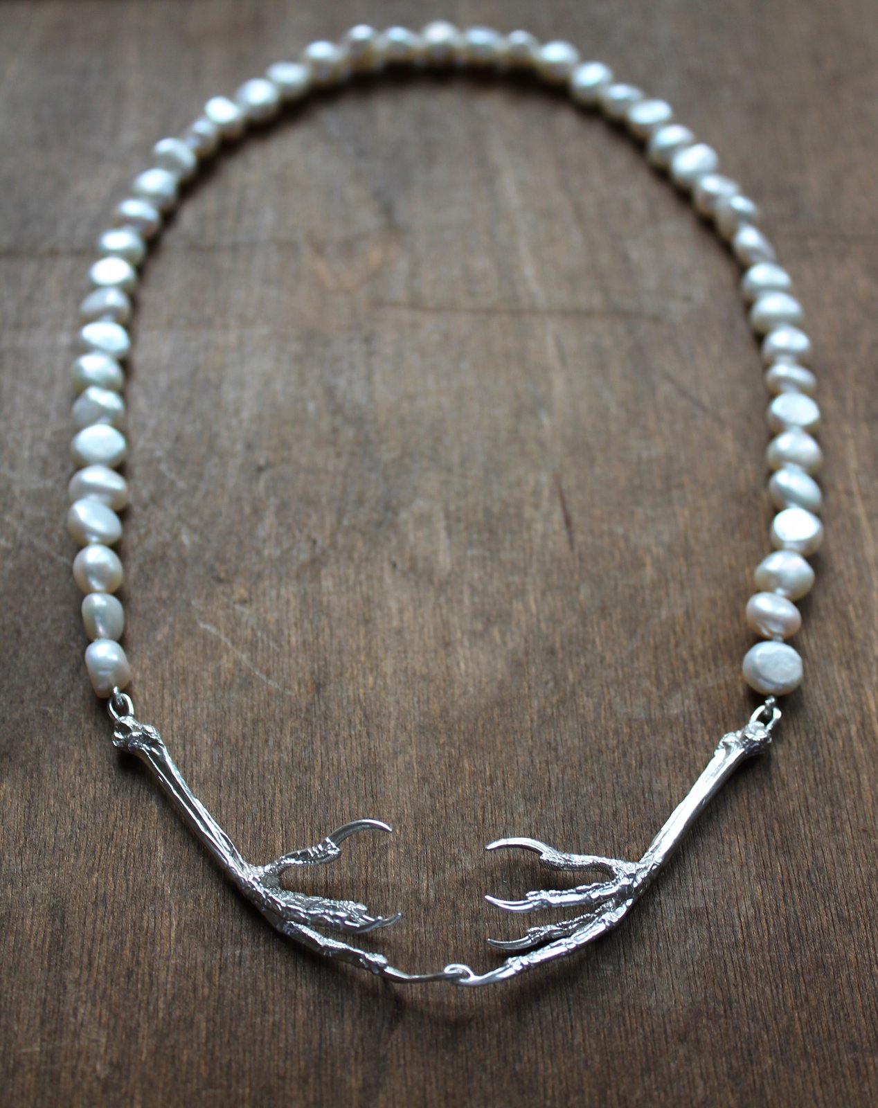 Claw Clasp Pearl Necklace Kate Gilliland Jewellery